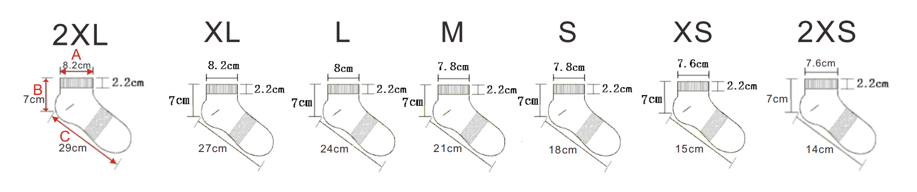 Sport Socks -Size Charts – JFRSPORTS
